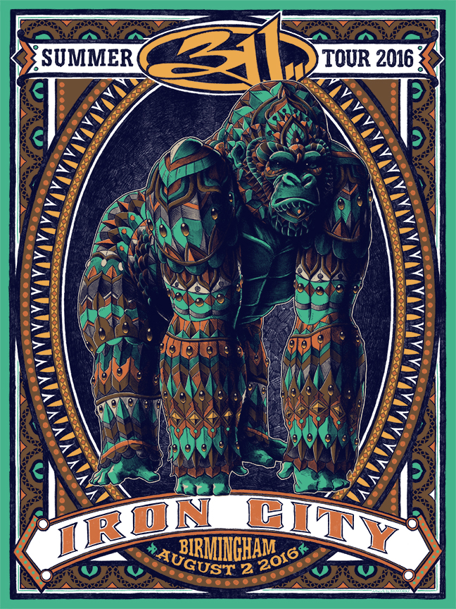 INSIDE THE ROCK POSTER FRAME BLOG: Bioworkz's 311 Birmingham Posters ...