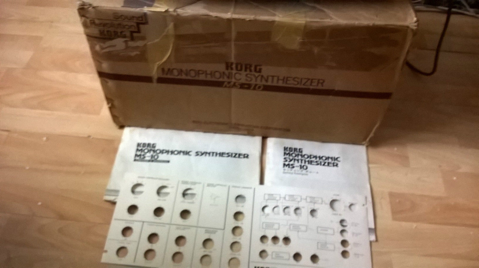 MATRIXSYNTH: KORG MS-10 with Original Box & Patch Sheet Overlays