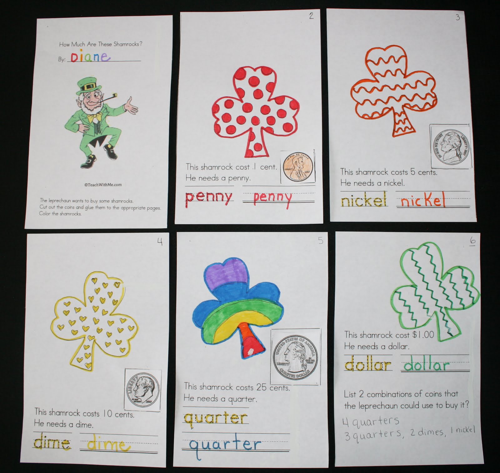 Classroom Freebies Too: PK-2: Shamrock Coin booklet