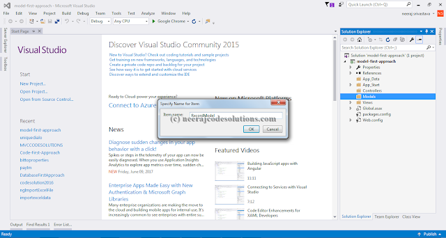 Entity Framework Model First Approach in MVC - Neeraj Code Solutions- asp.net ,C#,MVC,Javascript ...