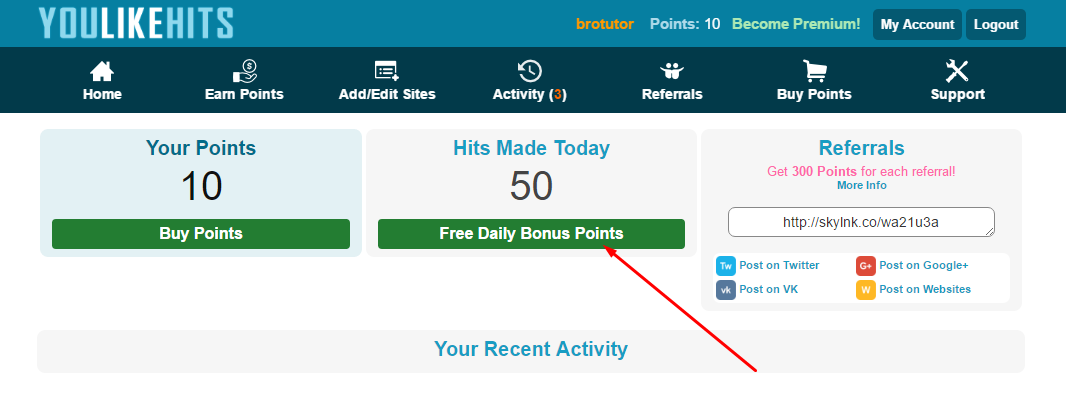 Cara Mendaftar & Mendapatkan Points Dari YouLikeHits – Brotutor