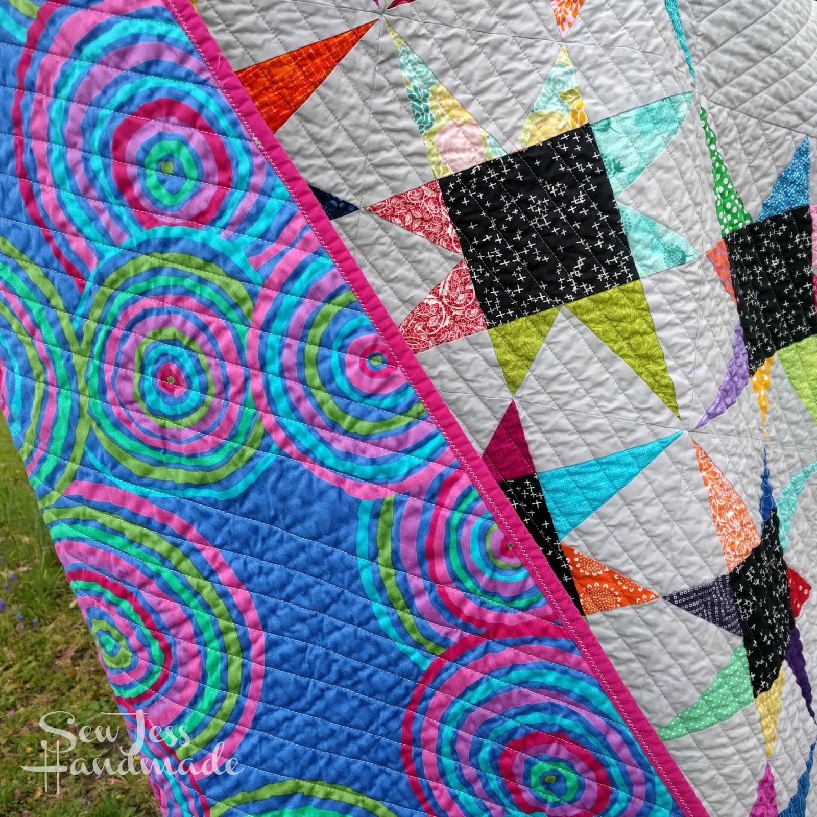 Finishing WiP's : Rainbow Tilted Stars Quilt