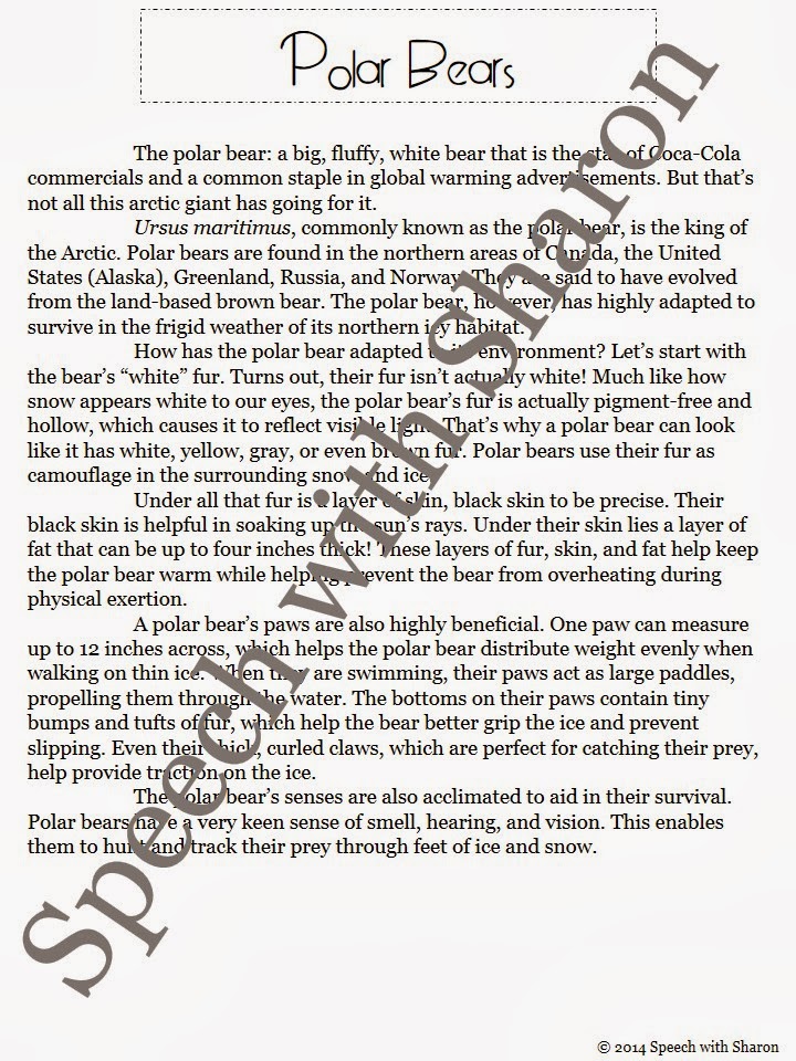 Speech with Sharon: Winter Non-fiction Leveled Reading Passages and ...