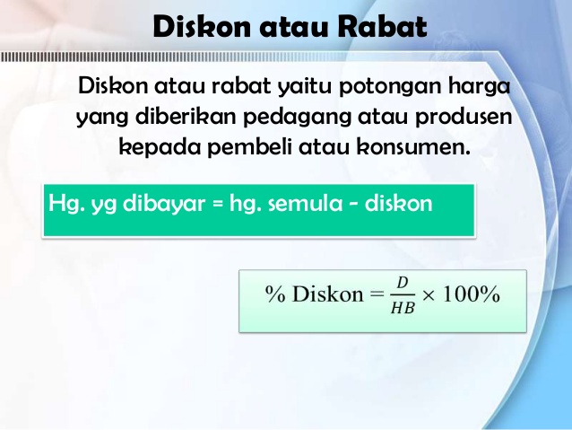 Contoh Soal Rabat / Diskon / Potongan Harga Matematika Dan Pembahasan