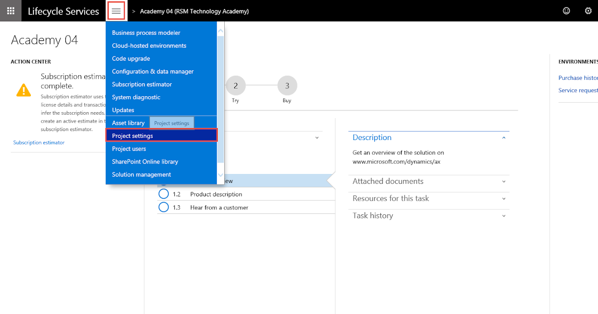 Linking an Azure Subscription to an LCS Project