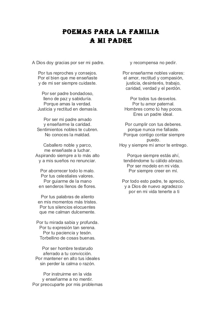 Poemas para la familia ~ Imágenes de 10