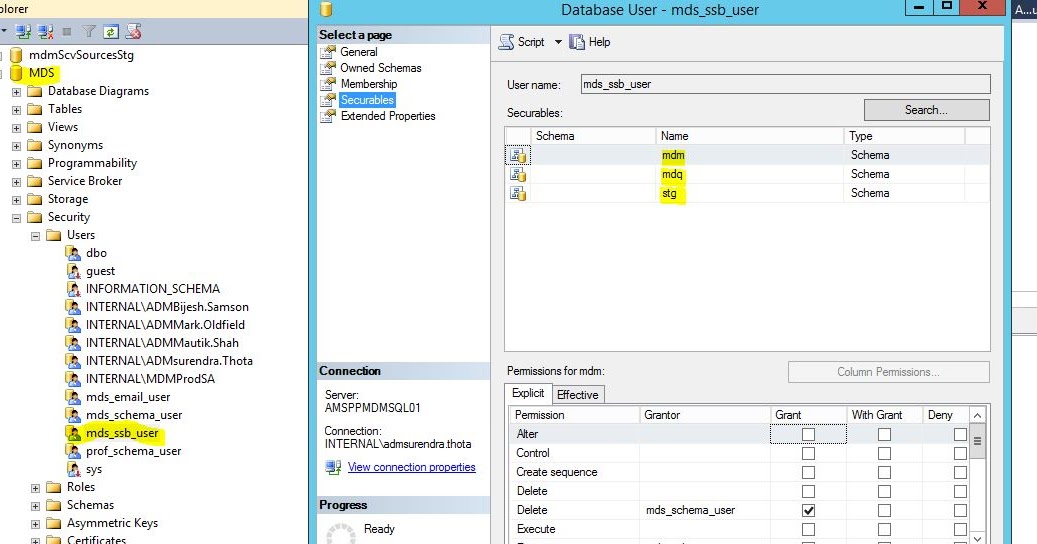 SQL Server 2014 Master Data Services + The execute permission was ...