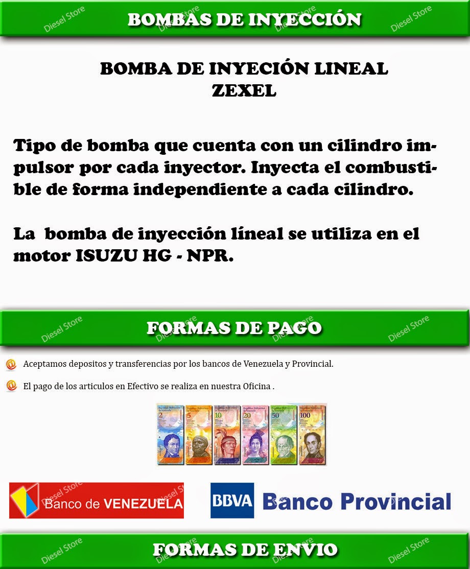 partes de un motor diesel: bomba de inyeccion lineal zexel