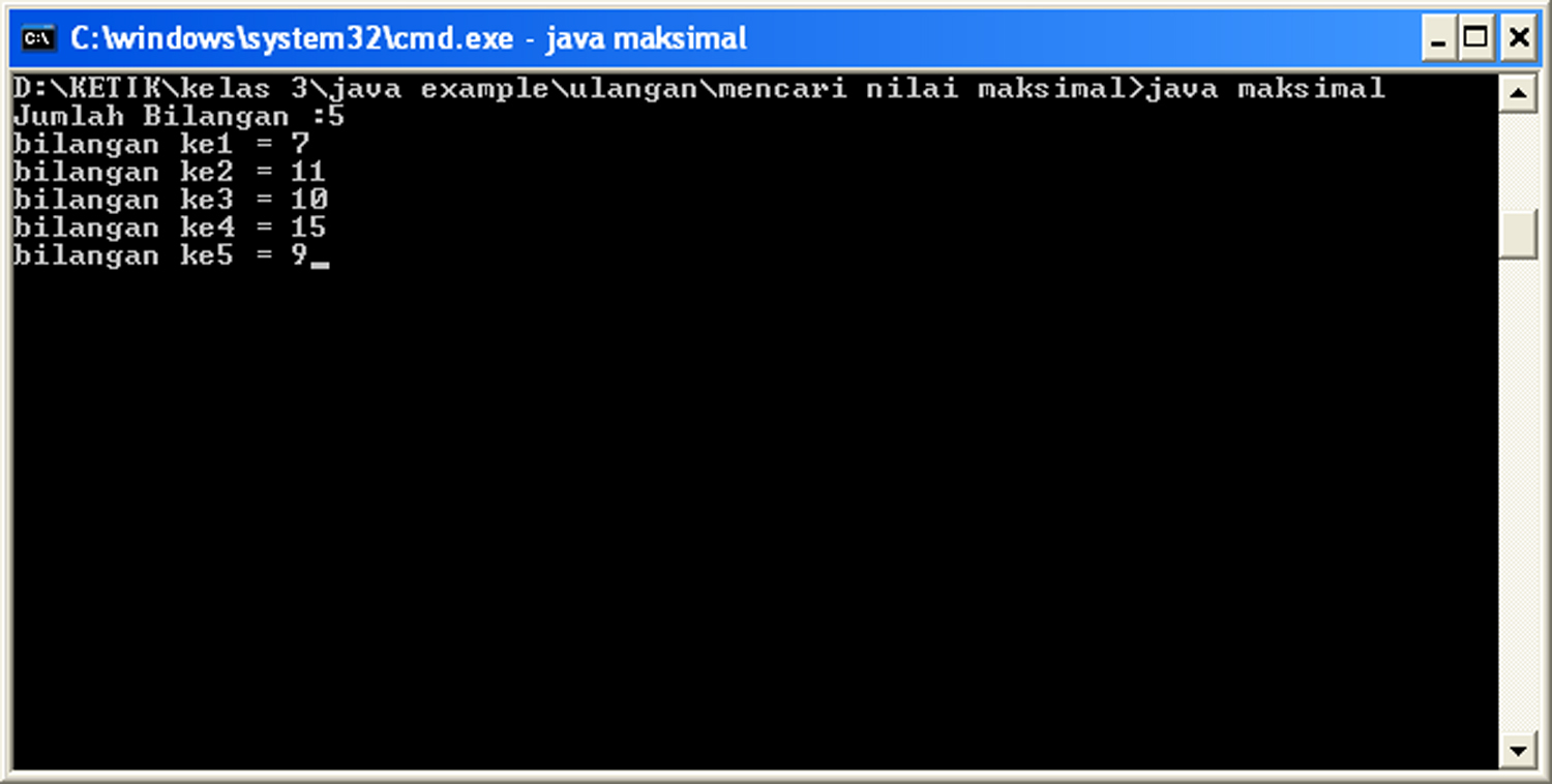 (remedial java) program mencari nilai maksimal 1&2 | Mohammad Fikry