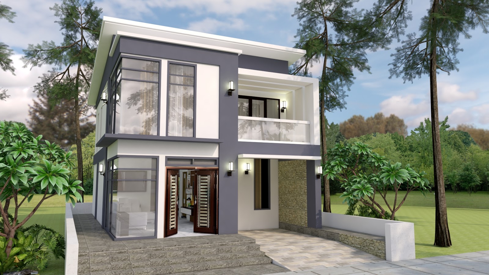Free Plan 3D Interior Design Home Plan 7x10m Full Plan 3Beds. - House ...