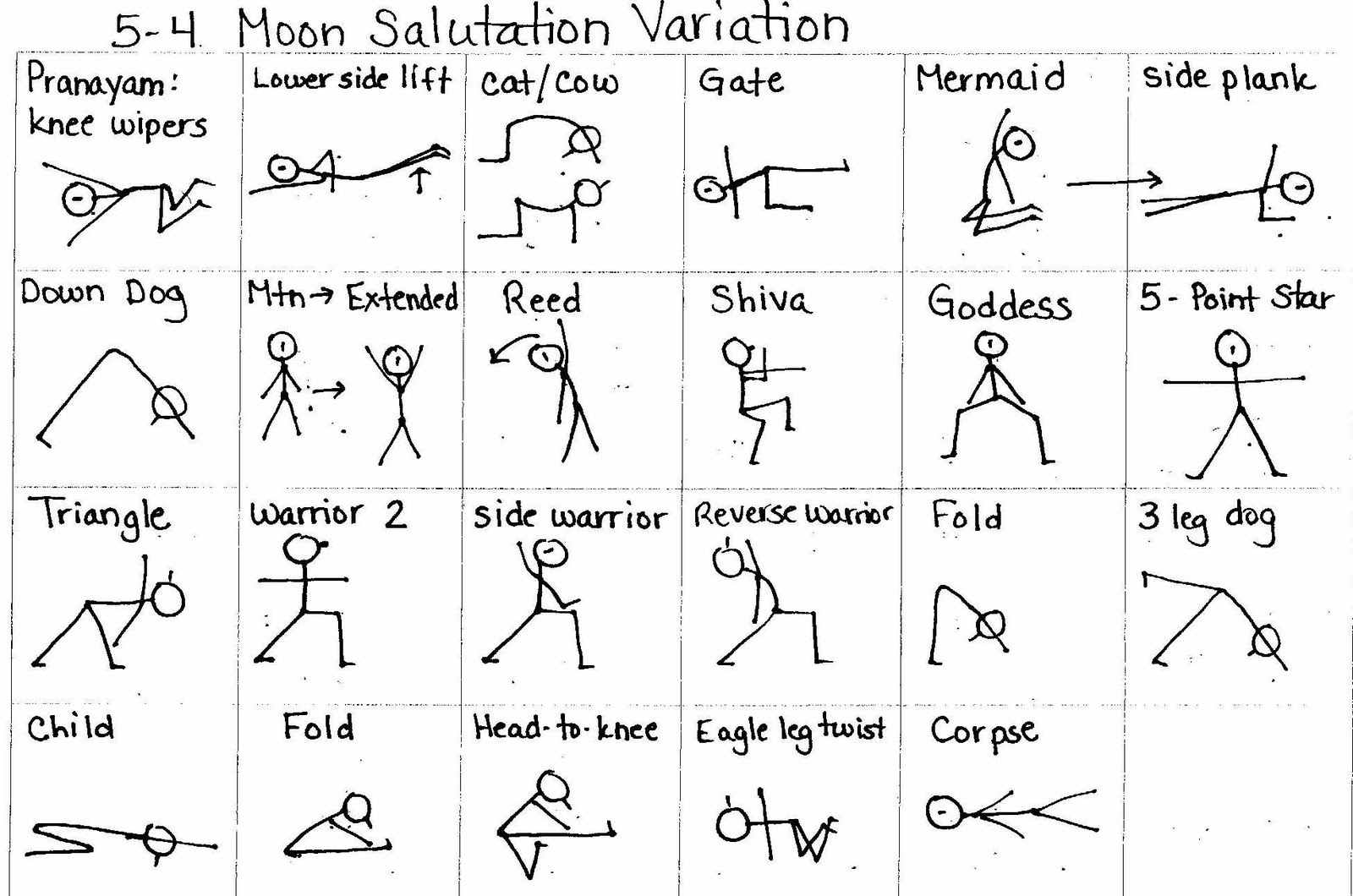 Yogi Sticks: 5-2 Standing Poses and 5-4 Moon Salutation variation