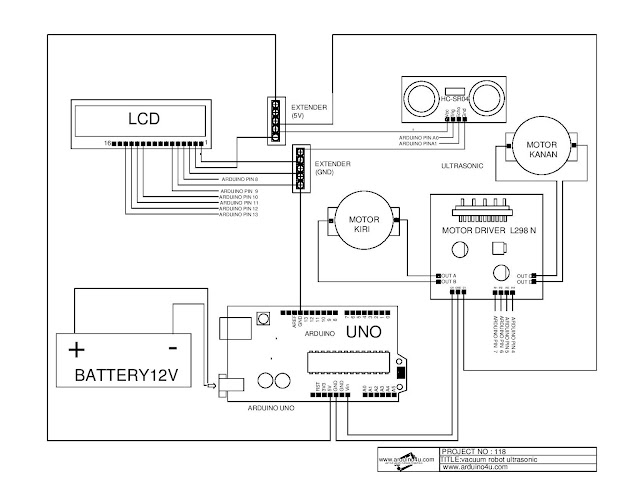 Projek Elektronik Arduino4u.com: 118-Robot Vacuum