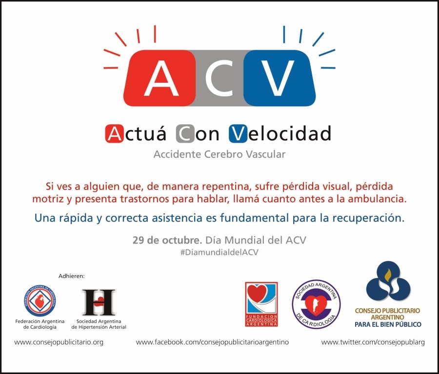 Información para Pacientes : 29 de octubre día mundial del ACV