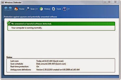 dokumentasi data penting: Windows Defender Applies to Windows 7 dan 8