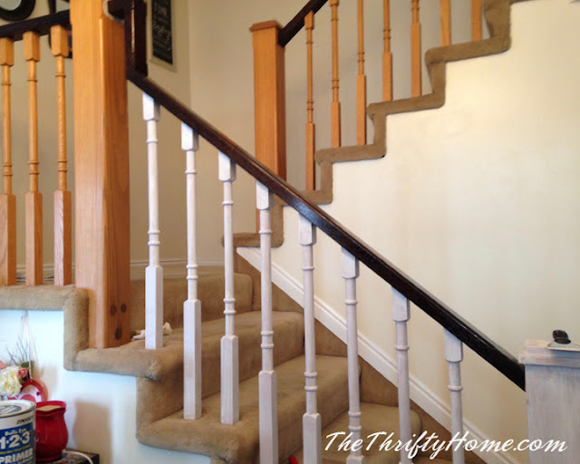 *The Thrifty Home: Refinished Banister Weekend Project