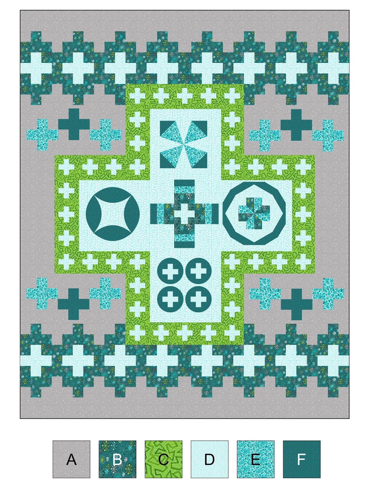 Quilted Blooms: Modern Plus Sampler in Fandangle