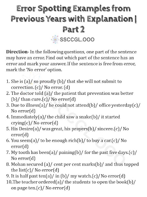 Sentence Error Spotting Examples Part 2 With Explanation In Hindi sentence-error-spotting-examples-part-2-with-explanation-in-hindi