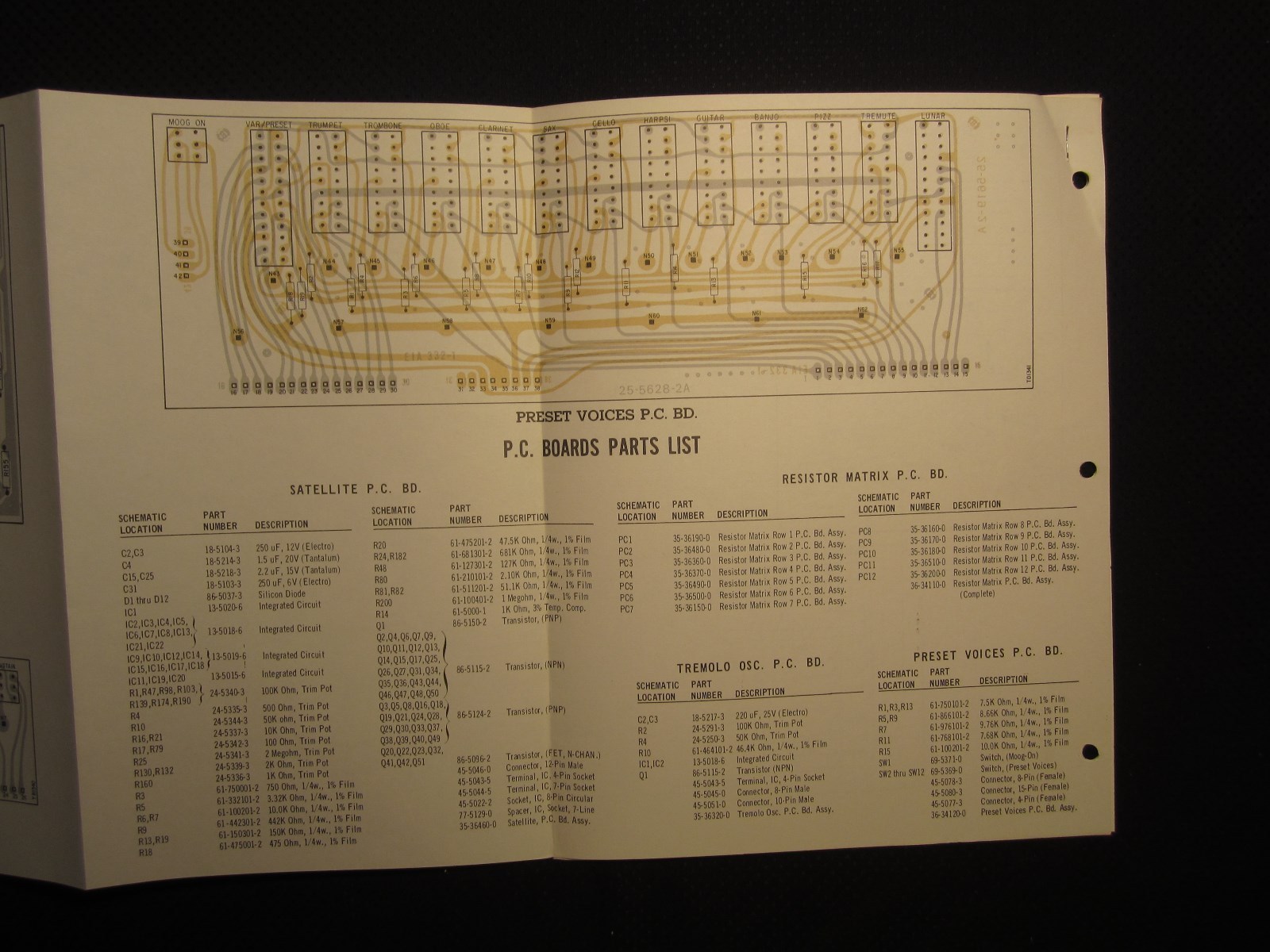 MATRIXSYNTH: Thomas Moog Preset Synthesizer 371 372 871 Series Service ...
