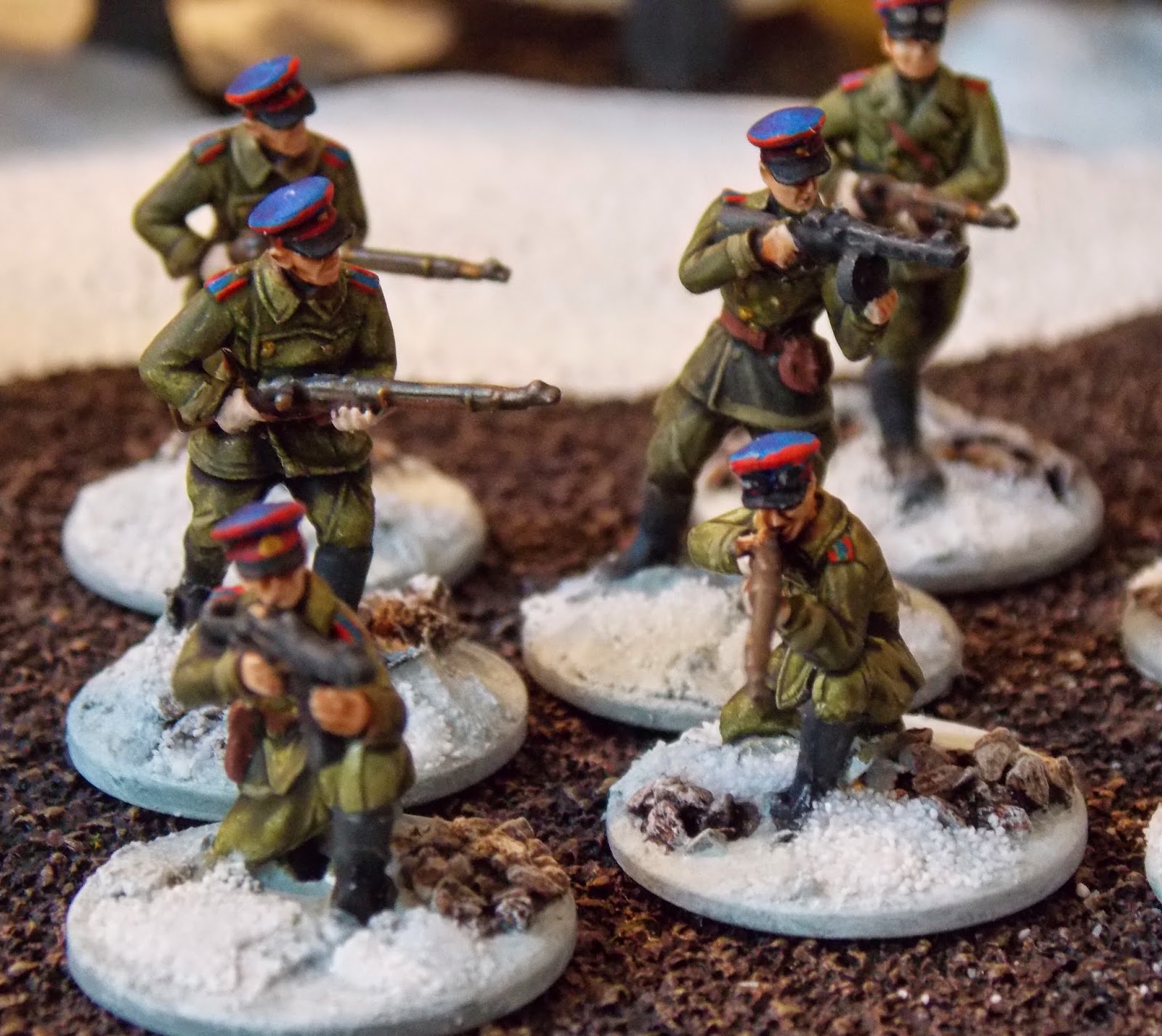 wargaming in 28 mm and sometimes smaller: Winter War Soviets: NKVD Squad