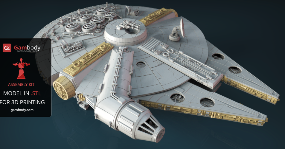 Star Waras - Millennium Falcon Tracery, Docking Ring, Decor 3D ...