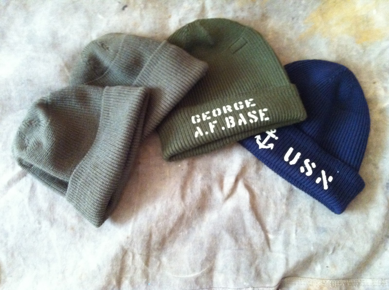 SKYRIDERS: USN Watch Cap and WWII US AAF type A-4 wool knit Mechanics cap´s