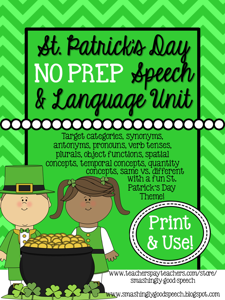 Smashingly Good Speech: St. Patrick's Day Speech-Language Therapy ...