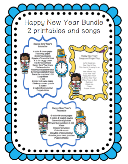 Happy New Year Bundle ~ Preschool Printables