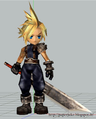 Final Fantasy Chibi Cloud Papercraft | Papercraft Paradise ...