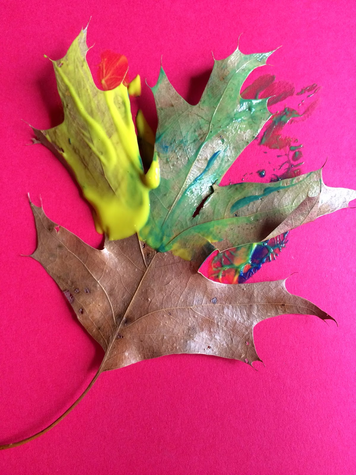Mini Monets and Mommies: Fall Leaf Finger Paint Art