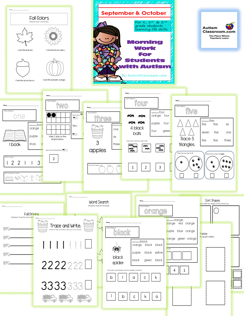 Autism Classroom: Day 2: Fine Motor, IEP Work Bin Tasks, Language ...