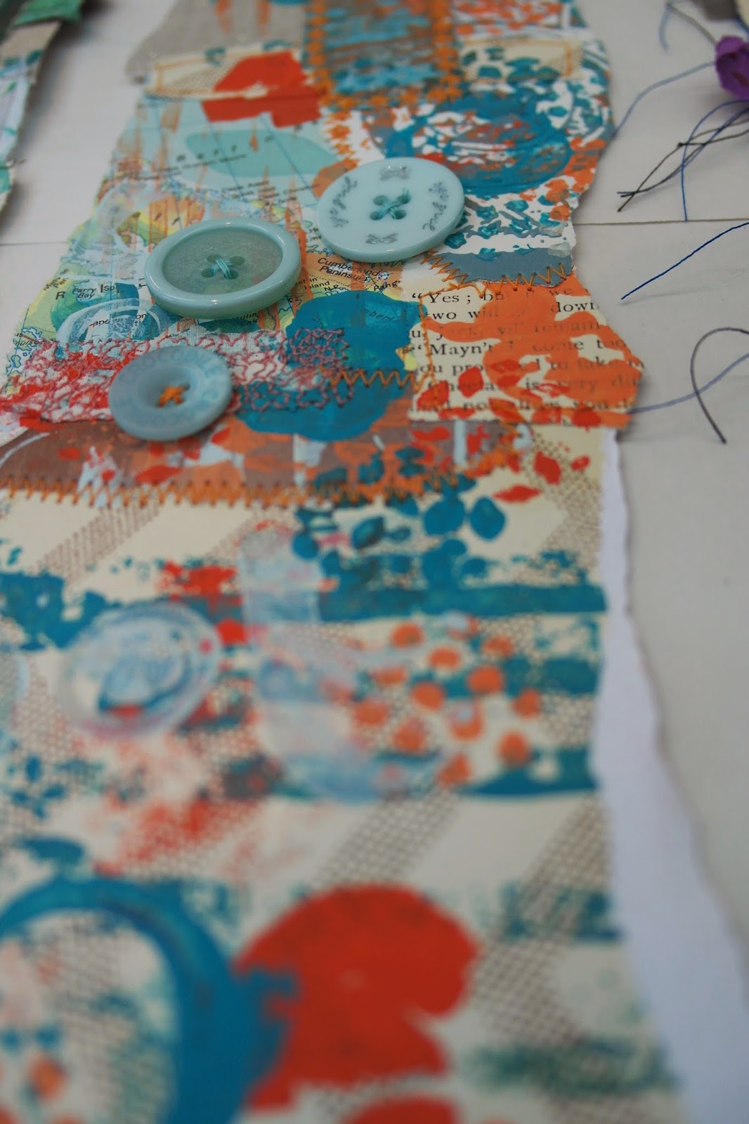 H-anne-Made: Print Collage Stitch with Creative Threads in Garstang