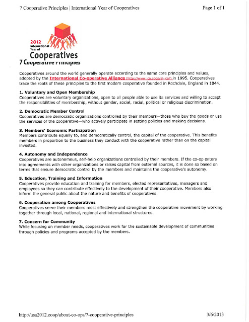 Tic Food Co op: 7 Cooperative Principles
