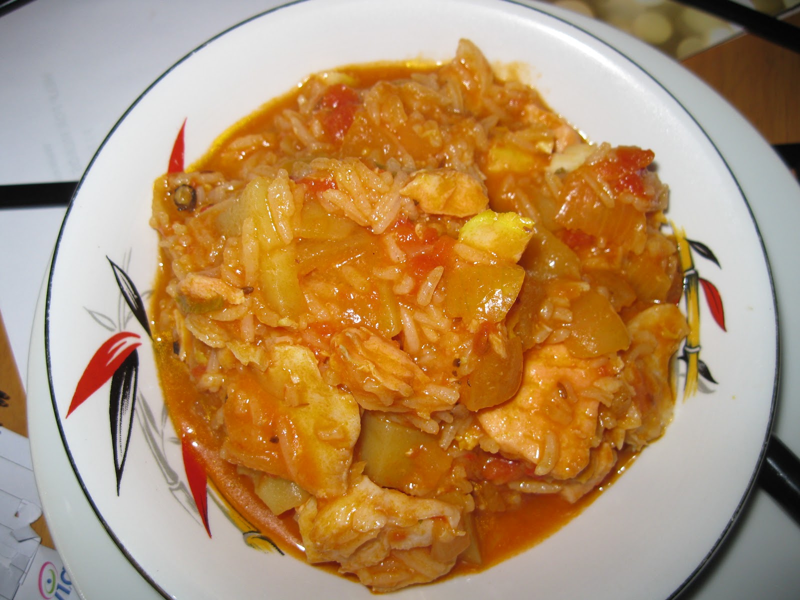 readysteadyausteritycook: Fish and spicy tomato rice