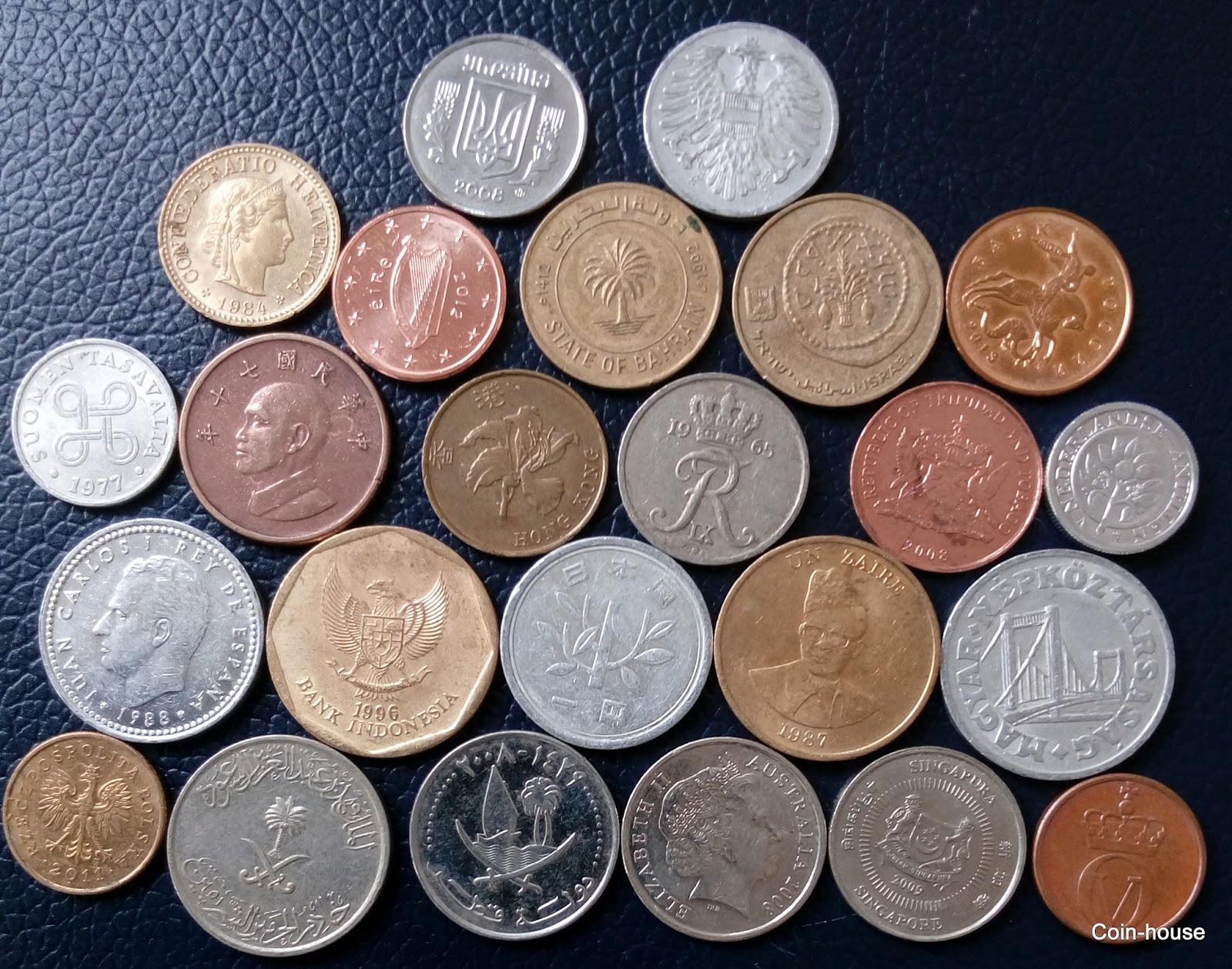 Coin-House: 24 Coins from 24 Foreign Countries, PVC Sleeves