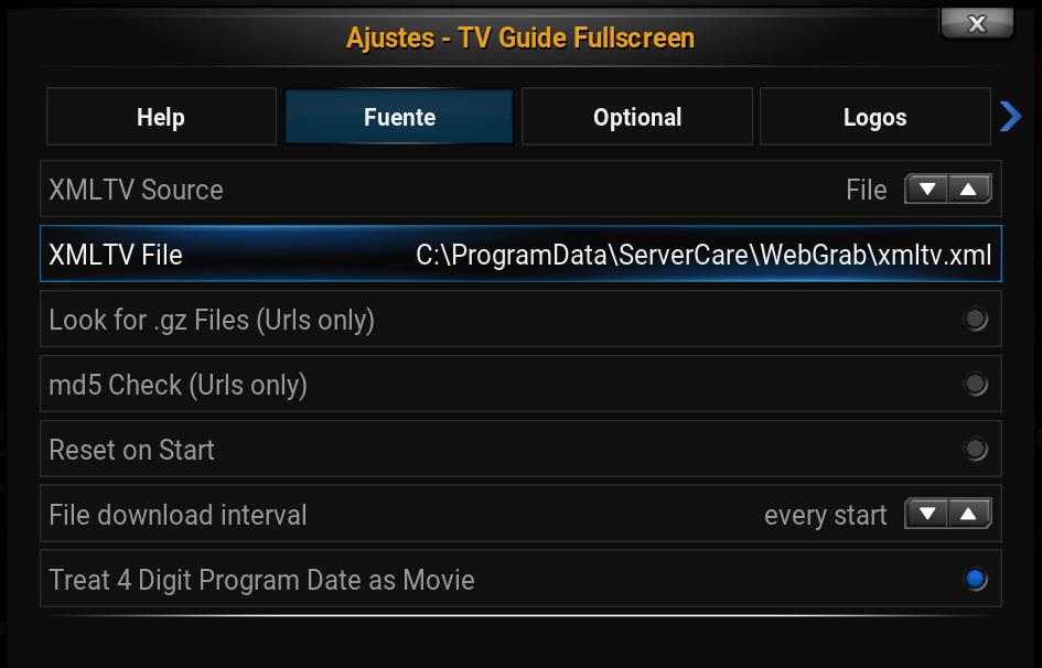 Tu GUIA de TV en KODI con TV GUIDE Fullscreen + Webgrab+Plus - [ 2ª PARTE ] - PLUGINSXBMC