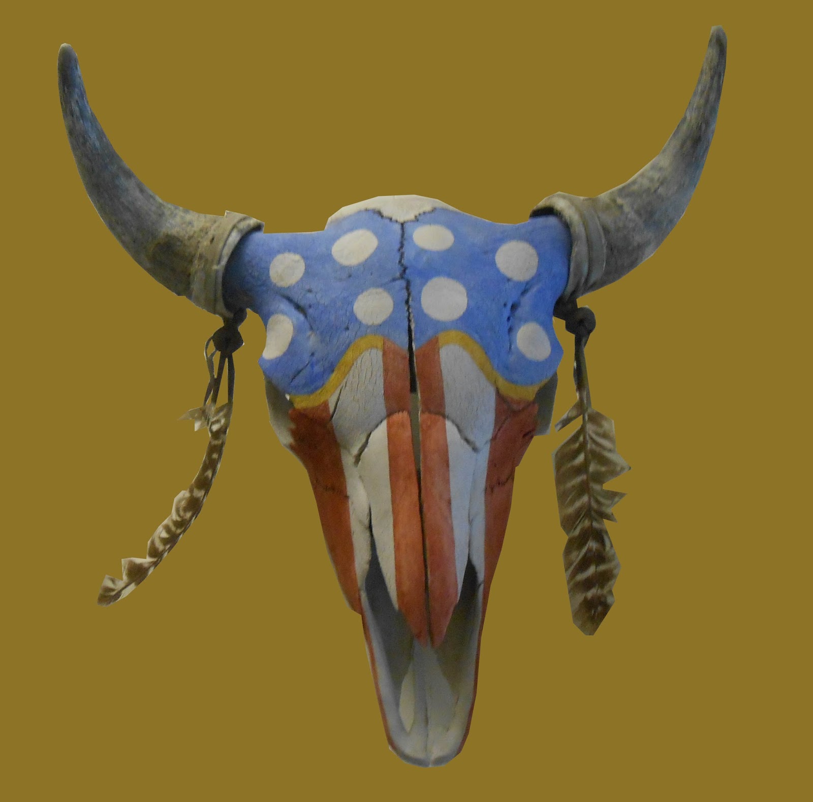 Uhuru Furniture & Collectibles: Patriotic Cow Scull- SOLD