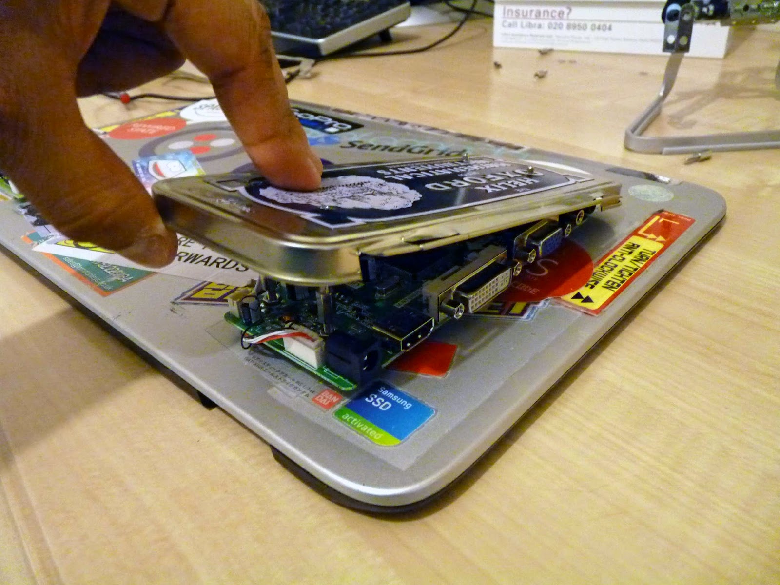 Turning a laptop screen into an external monitor.