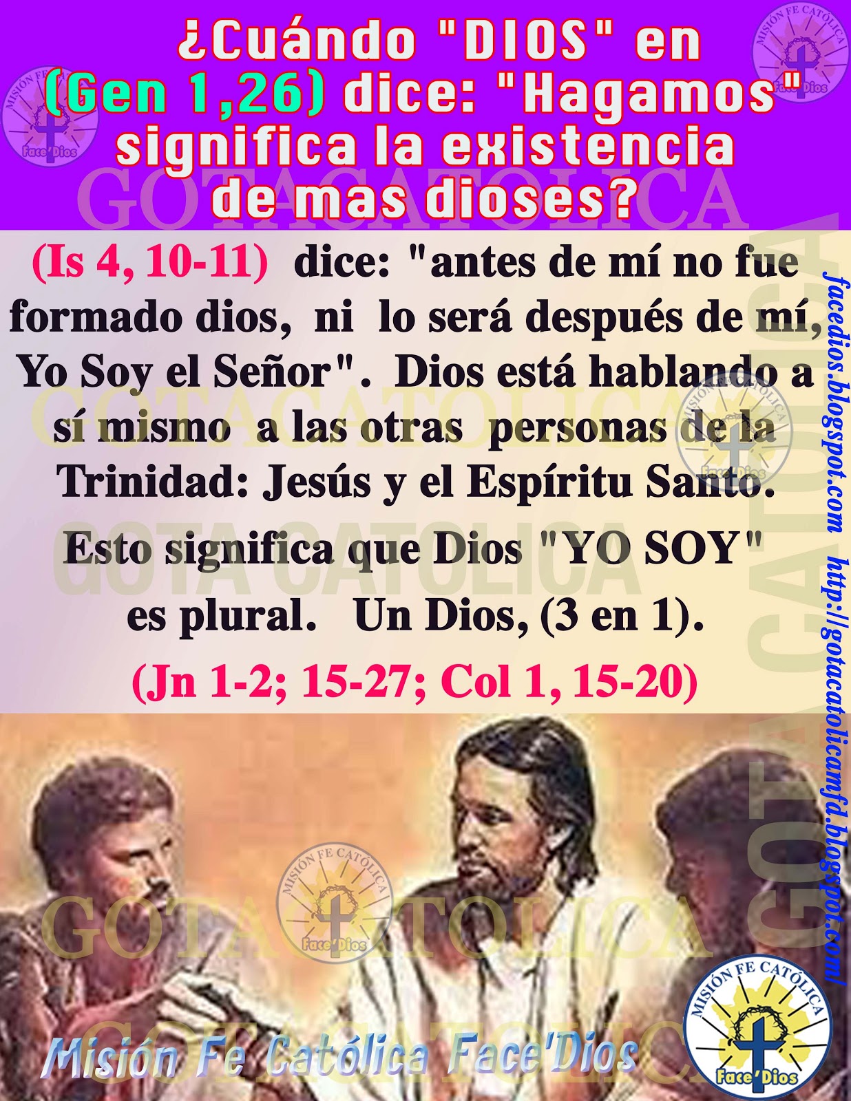 GOTA Católica-Gotas de Dios: ¿Cuándo "DIOS" en (Gen 1,26) dice ...