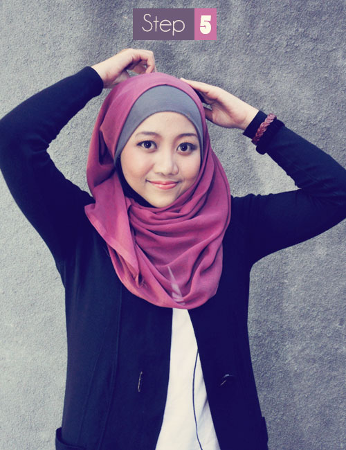 cara memakai jilbab simple milza anjan: Berjilbab Segi Empat Modern Simple