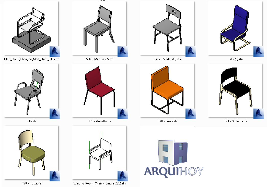 Familia de Sillas (RFA) | ArquiHoy-Revit