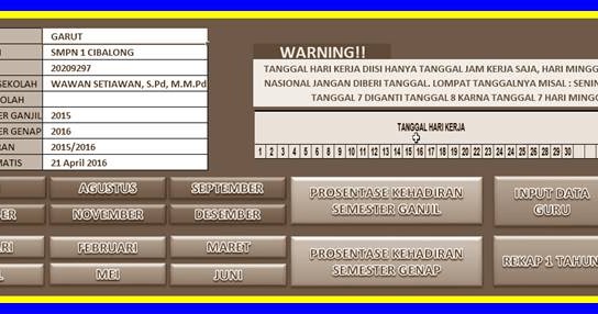 Aplikasi absensi guru | Excel Download Data