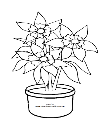 Mewarnai Gambar: 20 Mewarnai Gambar Bunga