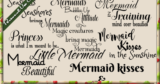 Tinkers Boo: Mermaid Word Arts Freebie