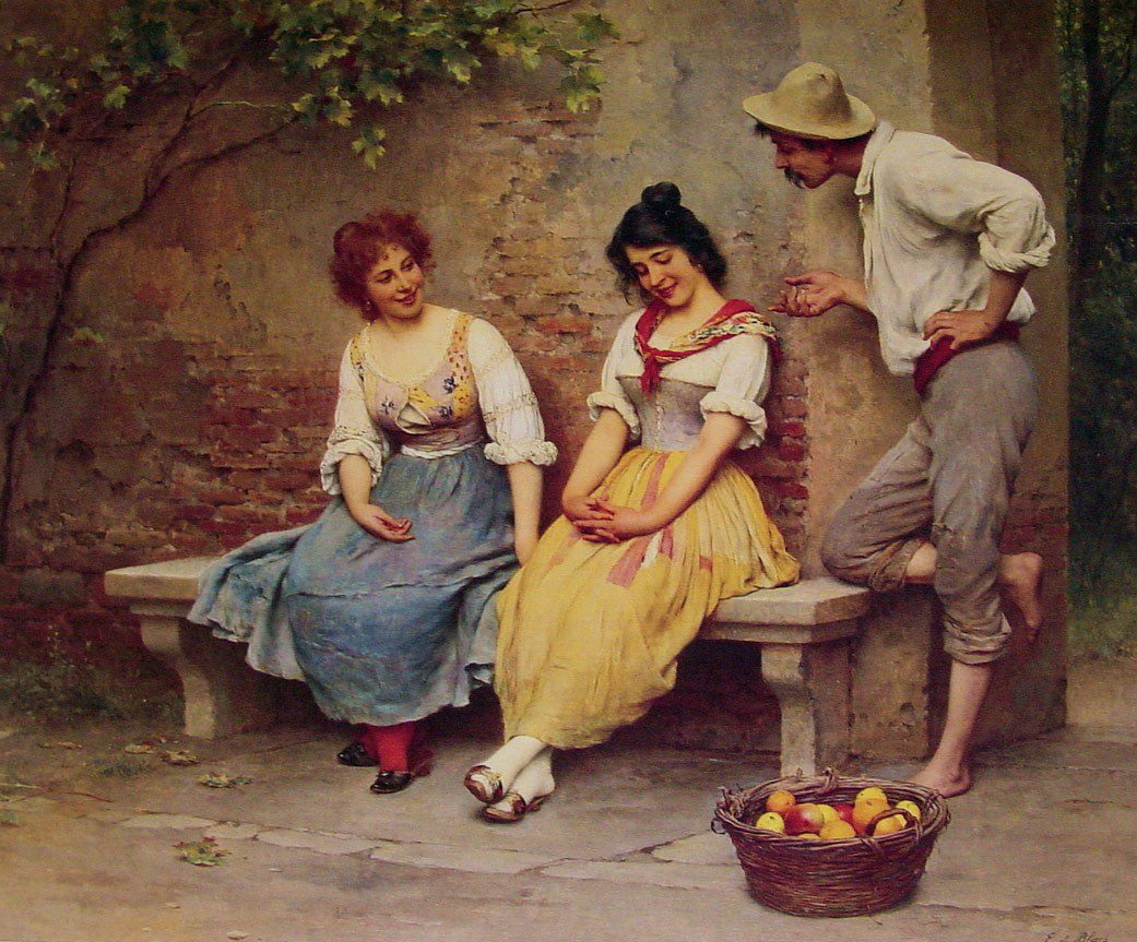 ATD54(Görsel): Eugene de Blaas(1843-1931)(The Flirtation_1904)Oil on ... ATD54(Görsel): Eugene de Blaas(1843-1931)(The Flirtation_1904)Oil on ...