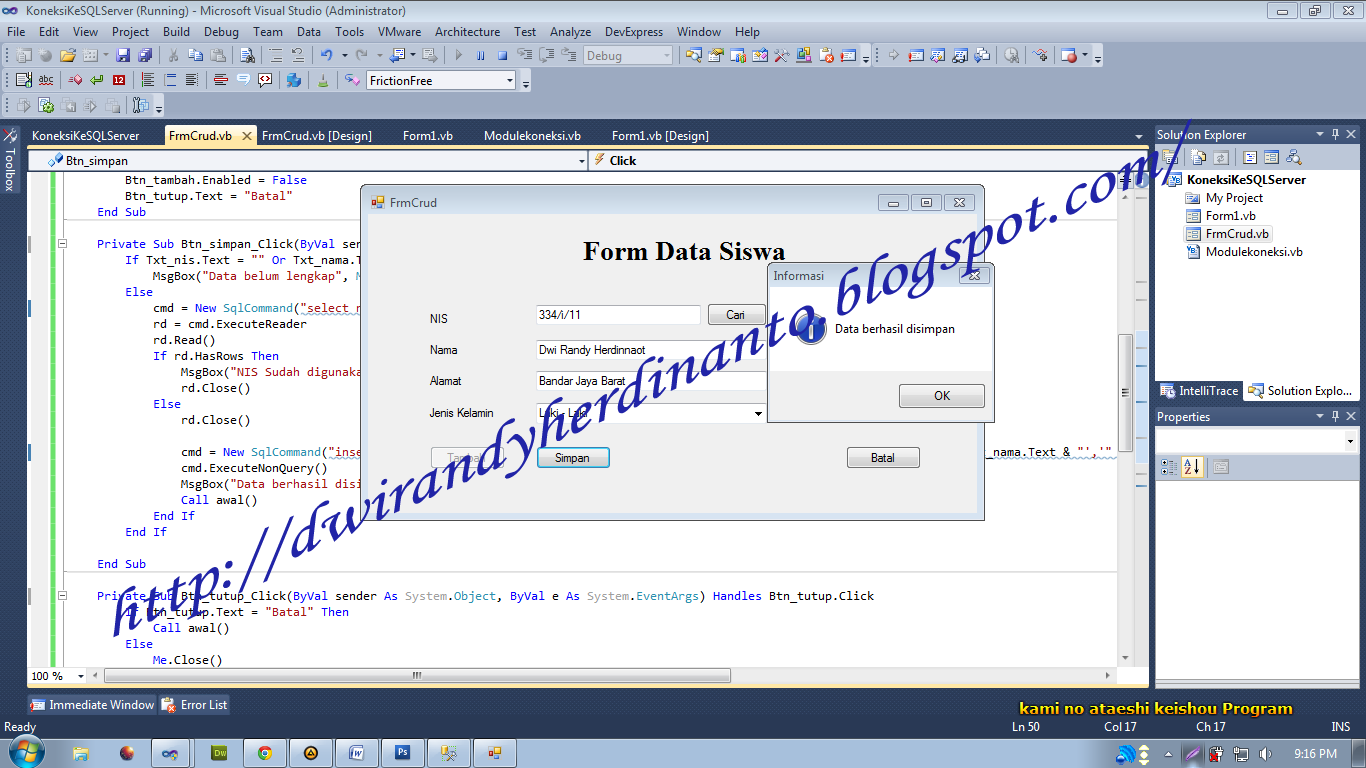 CRUD dengan VB.NET bagian 1 - Tutorial Koding