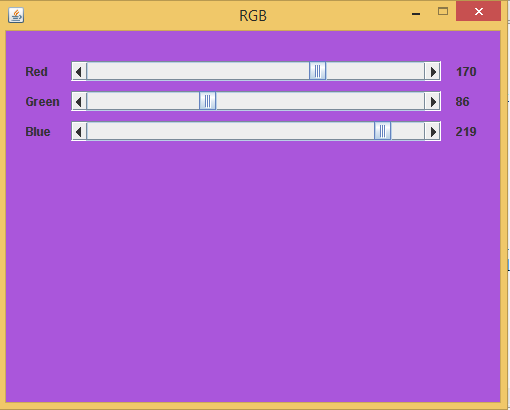 Java Code: Change Background Form Rgb With Jscrollbar | Soyang
