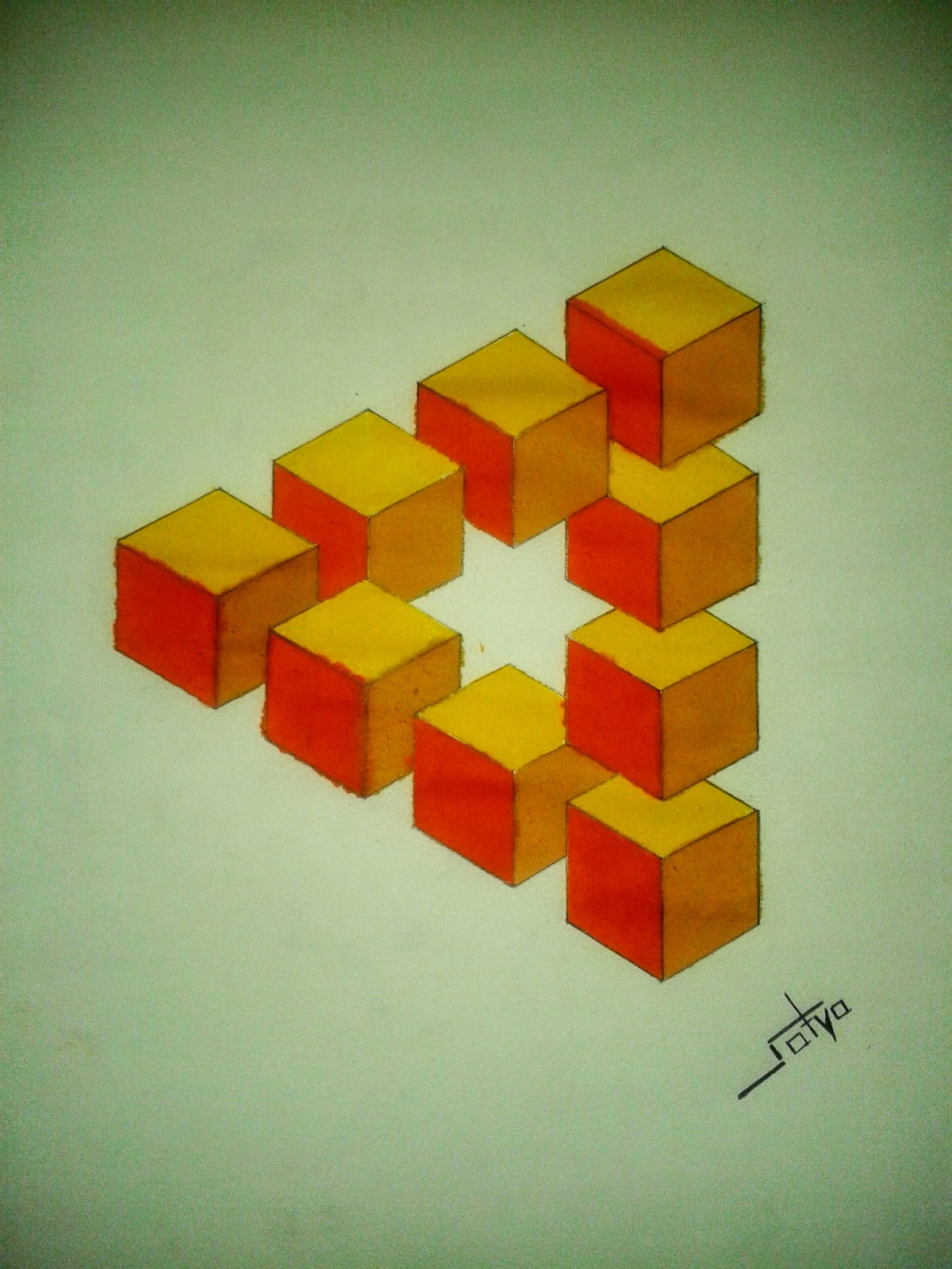 Art by Satya: Penrose triangle.