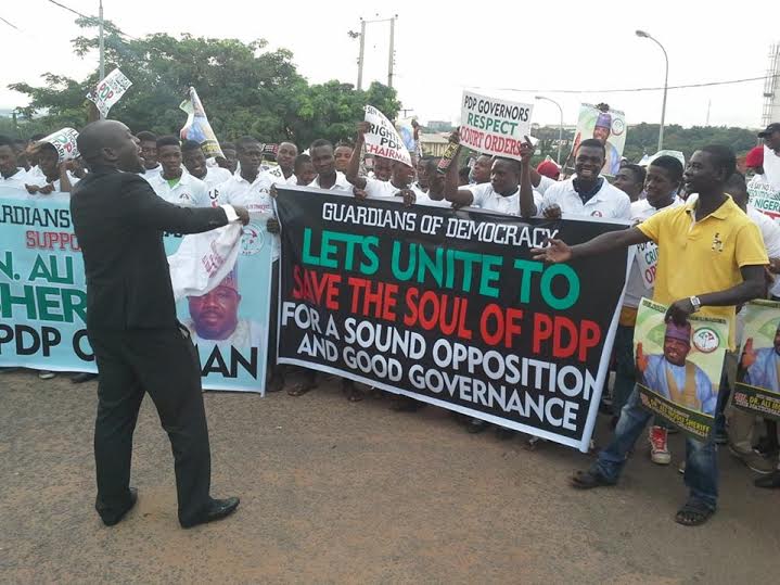 Photos: Sen. Ali Modu Sherif storms PDP Headquarters with his ...