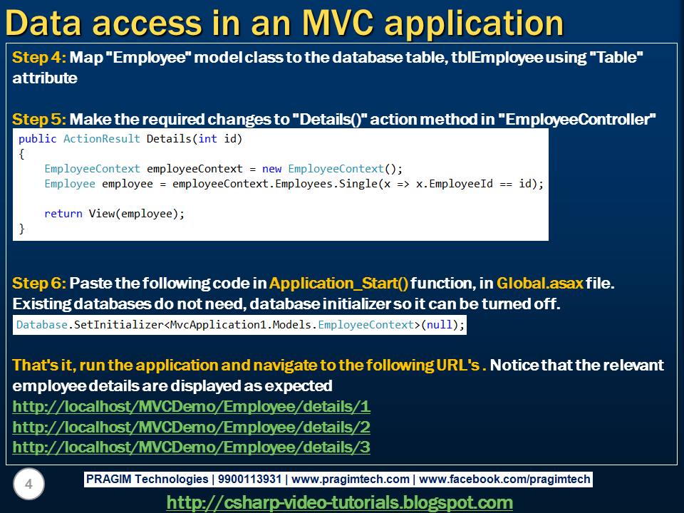 Sql Server Net And C Video Tutorial Part 8 Data Access In Mvc Using Entity Framework