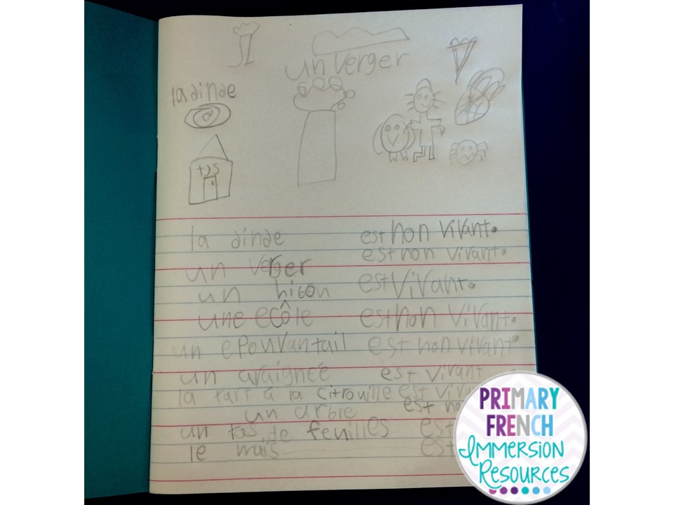 Living things - Journal practice - Primary French Immersion Resources